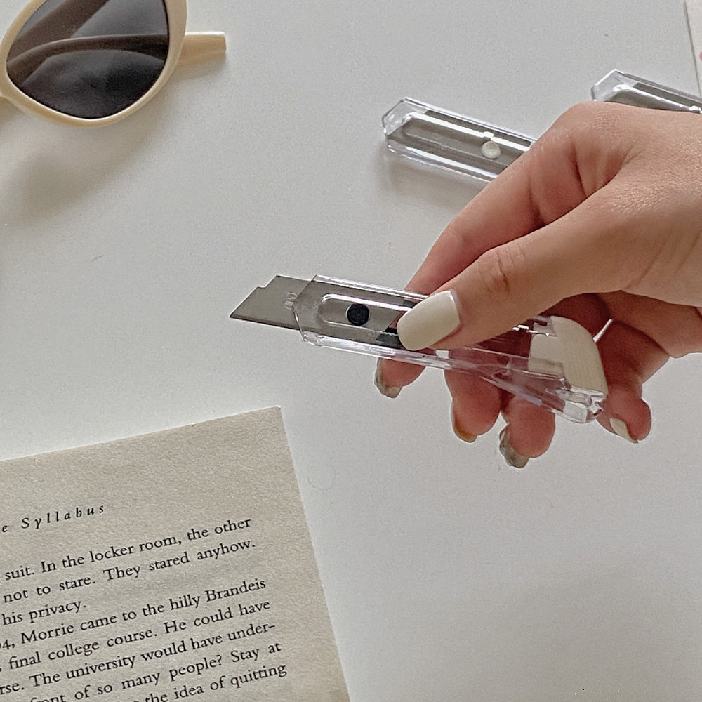 ENWEI Mini Translucent Cutter Knife Parcel Cutter Office School ...