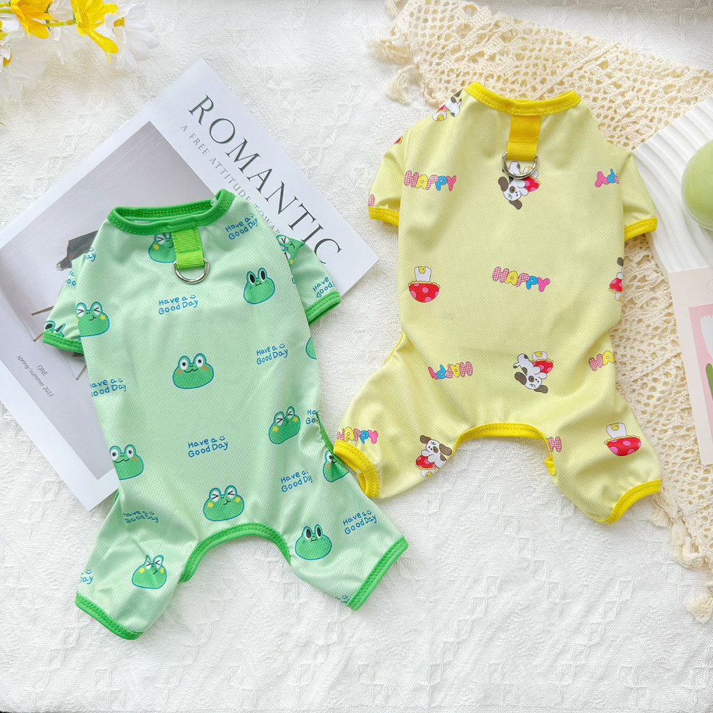 Summer Dog Clothes for Big Dogs Dog Outfit Puppy Cat Jumpsuit Pet Four ...