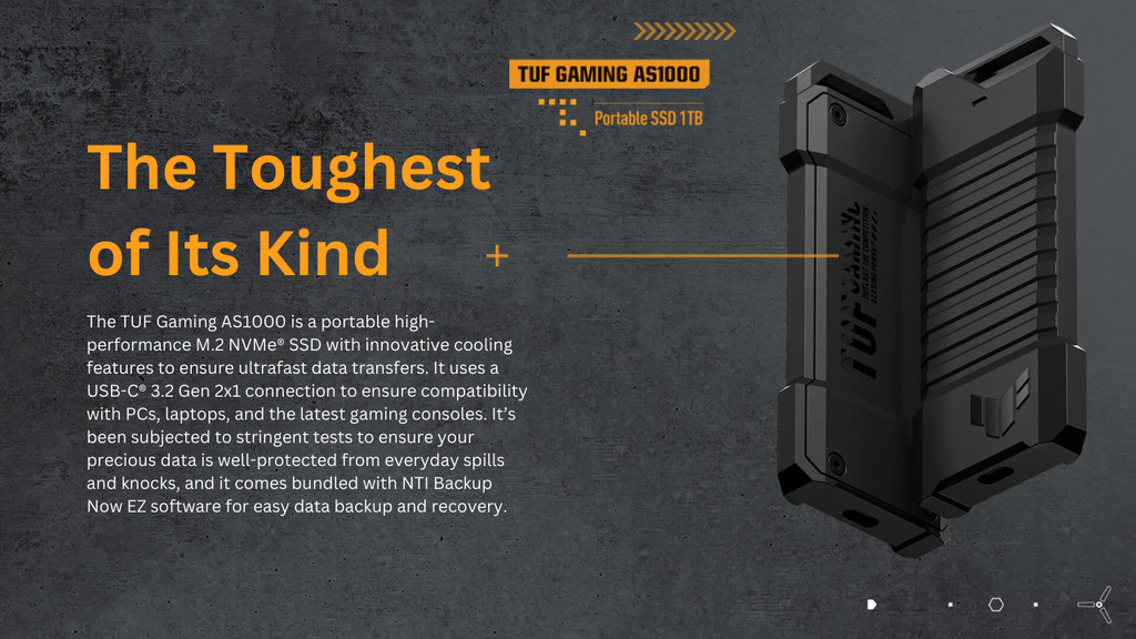 ASUS TUF Gaming AS1000 USB-C 3.2 Gen 2x1 Portable M.2 NVMe® PCIe 1TB ...