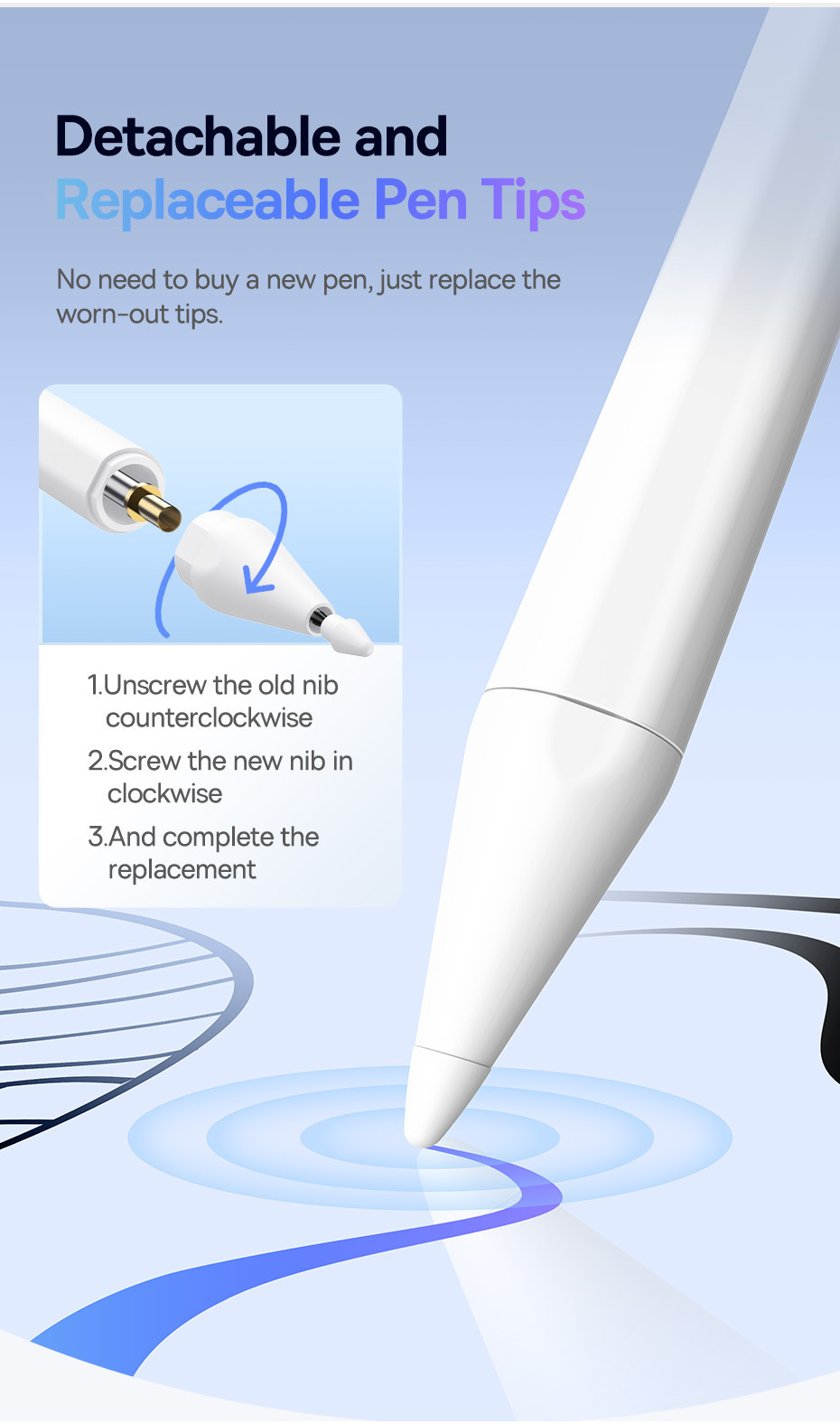 Baseus Stylus Pens Pencil 2nd Gen Palm Rejection Tablet Stylus Touch ...