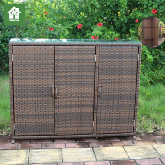 Shoe Rack Rattan Outdoor Sunscreen Waterproof Courtyard Locker Garden ...