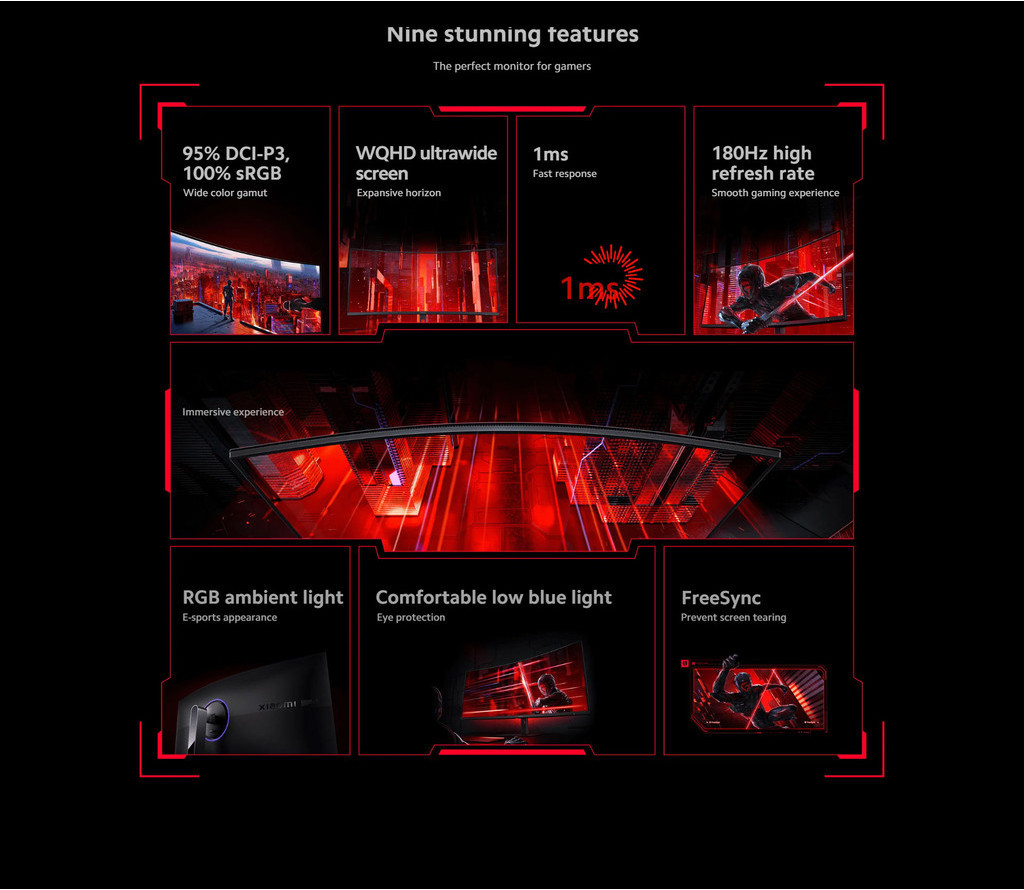 Xiaomi Curved Gaming Monitor G34i | Shopee Singapore