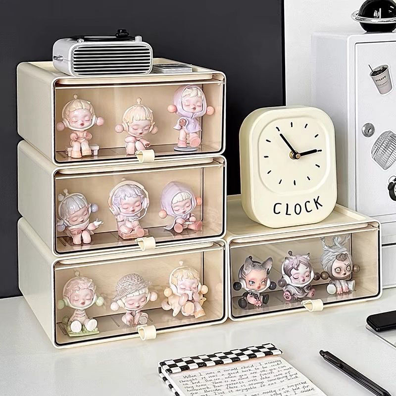 Popmart Display Box Desk Organizer Stackable Design in Creamy White ...