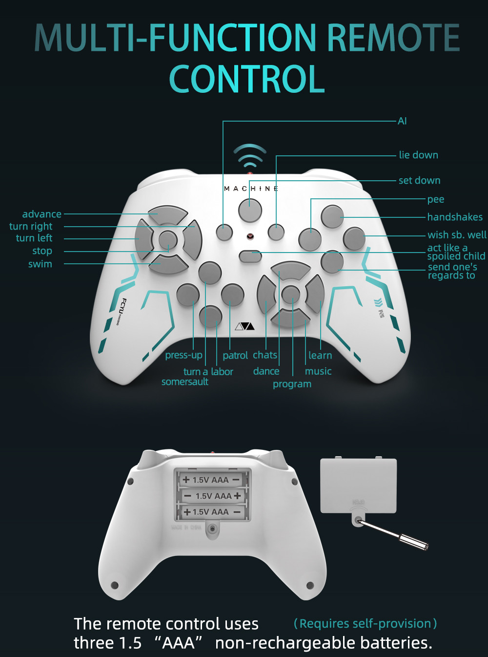 Electric RC Ai Intelligent Robot Dog Multifunction Bluetooth RC ...