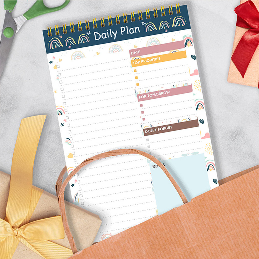 A5 English Daily Plan Coil Notebook Schedule To Do List Memo Stationery ...