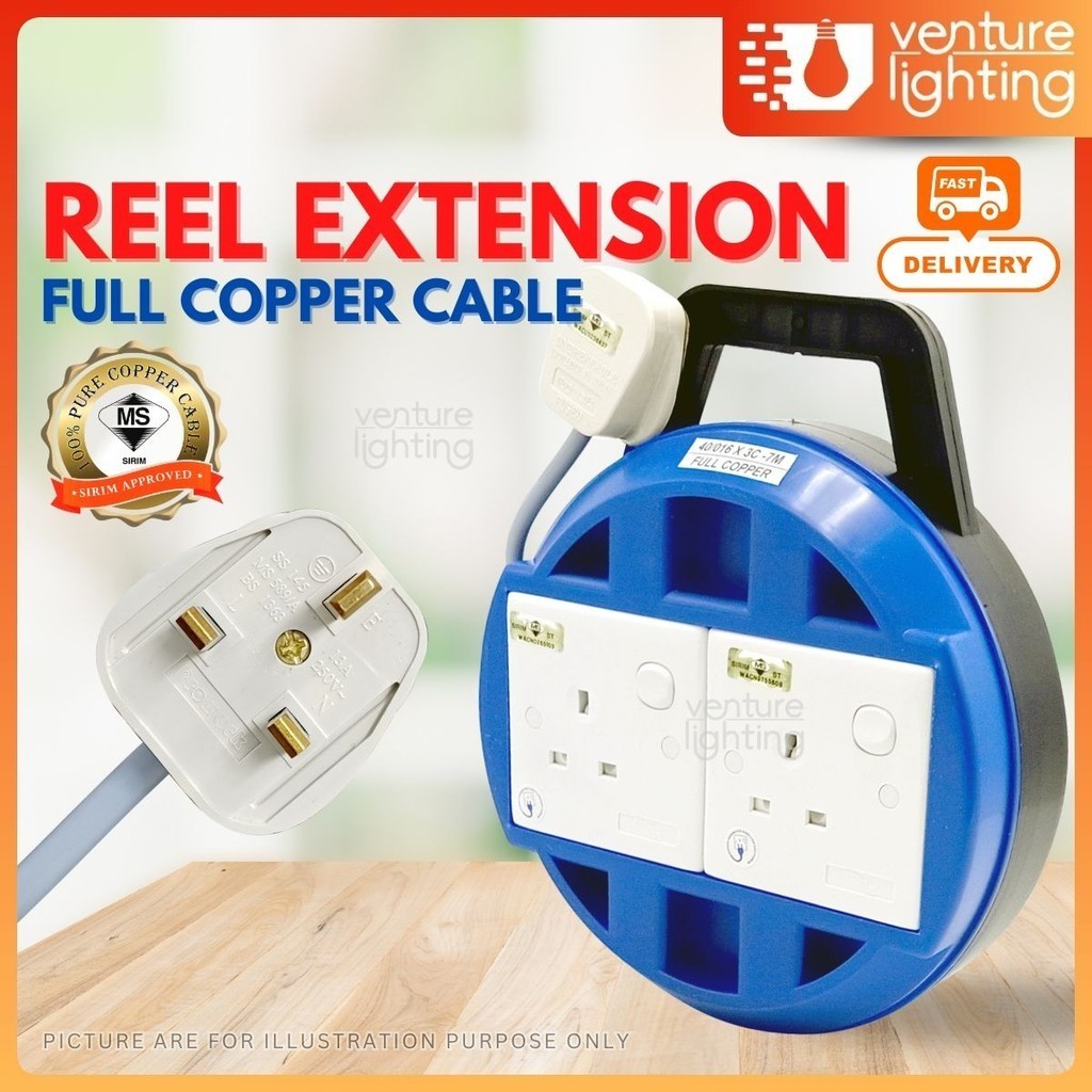 [SIRIM] 2 WAY 7MTR / 10MTR 40016 x 3C Full Copper Extension Box Cable ...