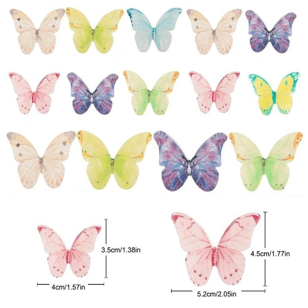 Edible Wafer Paper Butterflies for Birthday Weddings Cake Decoration 3D ...