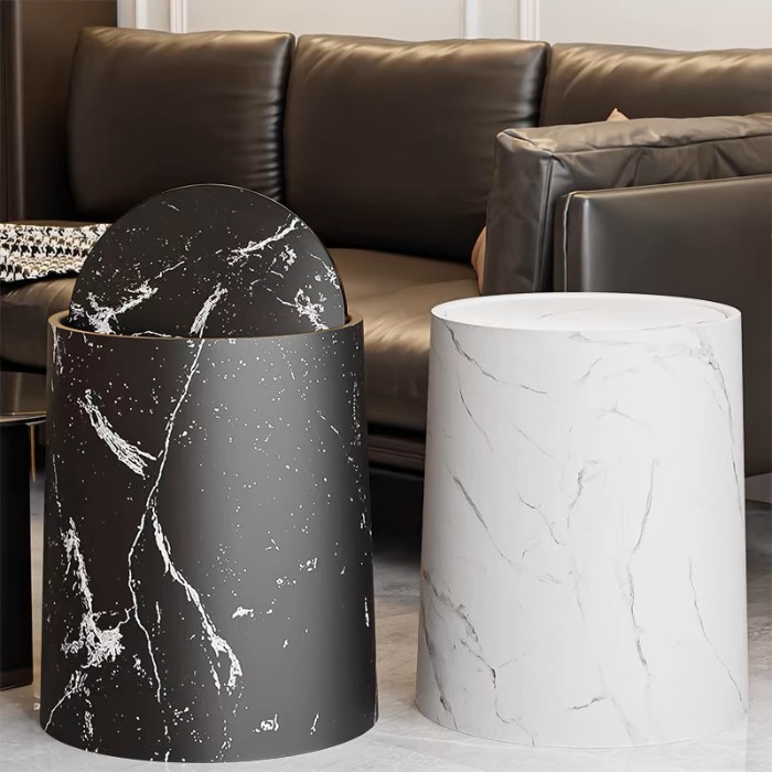 Minimalist contemporary flip dustbin with removable bucket / trash bin ...