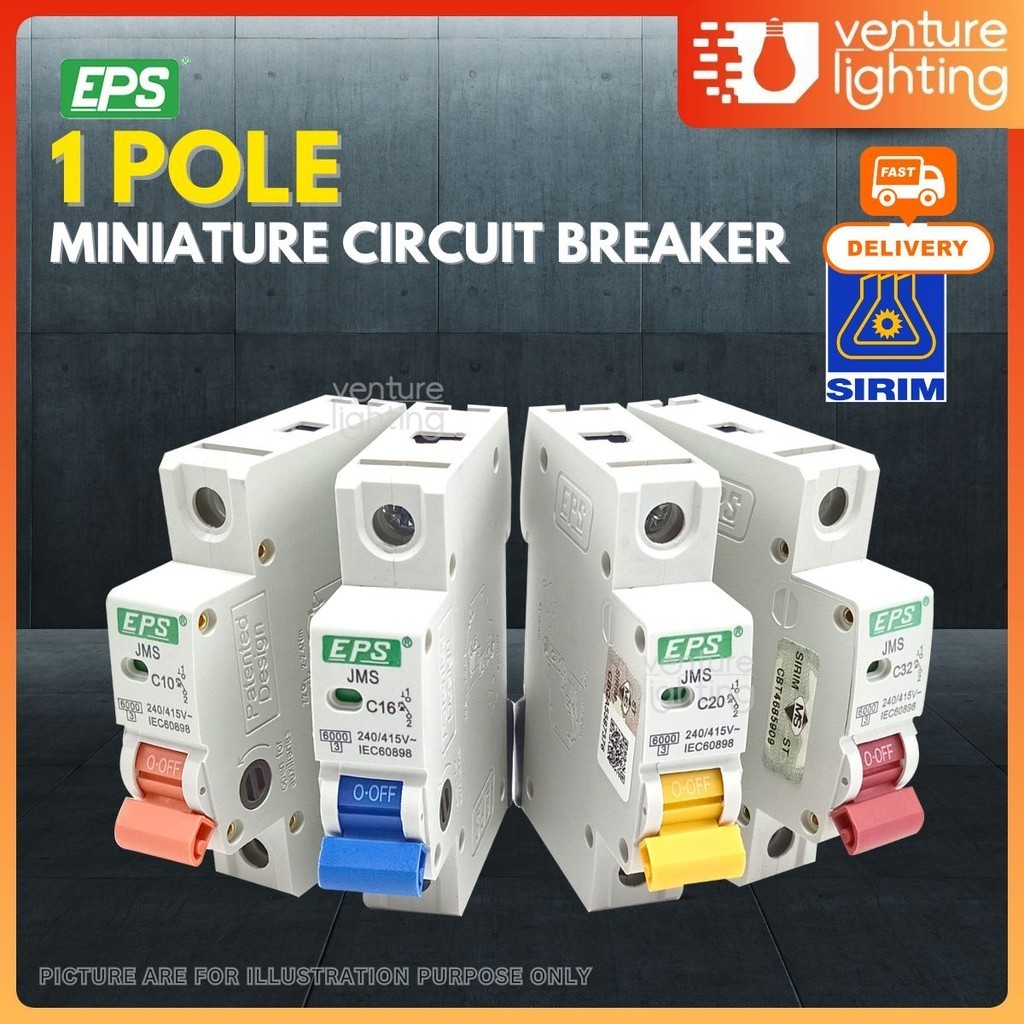 [SIRIM] EPS 1 POLE MCB 1 Pole Miniature Circuit Breaker MCB DIN Rail ...
