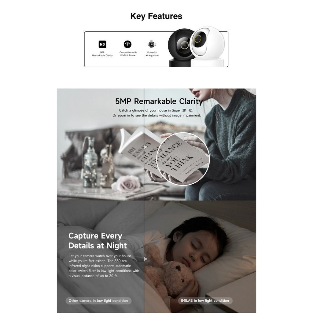 [Imilab] C22 Home Security Camera 5MP Smart WiFi 6 CCTV Colour Night ...