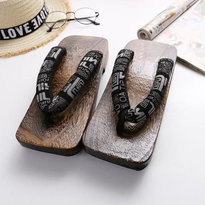 [Muleyizu] Burnt Paulownia Wood Japanese-style Clogs Slippers Men's ...