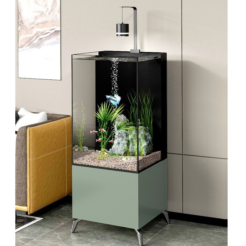 Fish Tank Fish Tank Hanba Living Room Small Square Bottom Cabinet Back ...