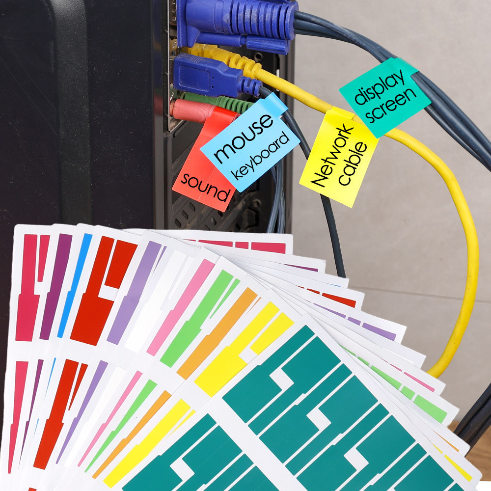 8Pcs Cable Labels Tags - Wire Marking Sticker - Cable Identification ...