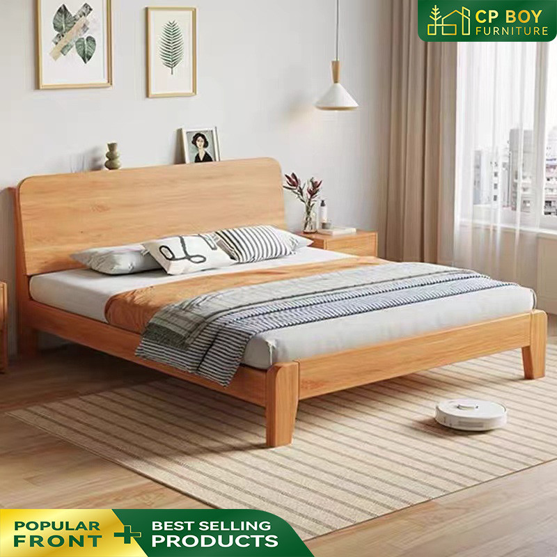 Ssr Solid Wood Bed Bed Frame Pull Out with Mattress Queen Size 1.2m ...