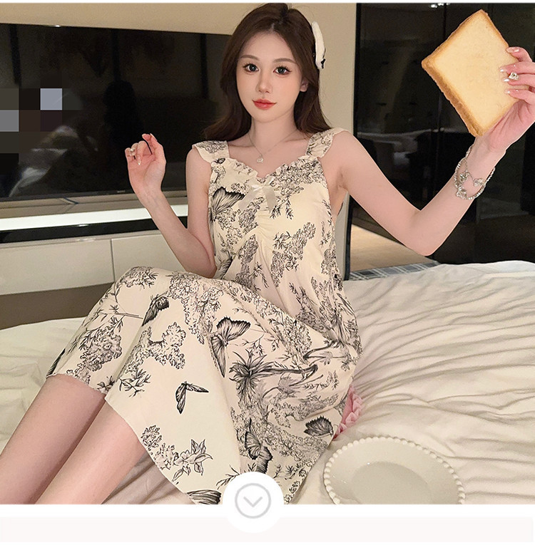 Night dress M-5XL Pyjamas Women Wrinkled fabric Cotton Summer Pajamas ...