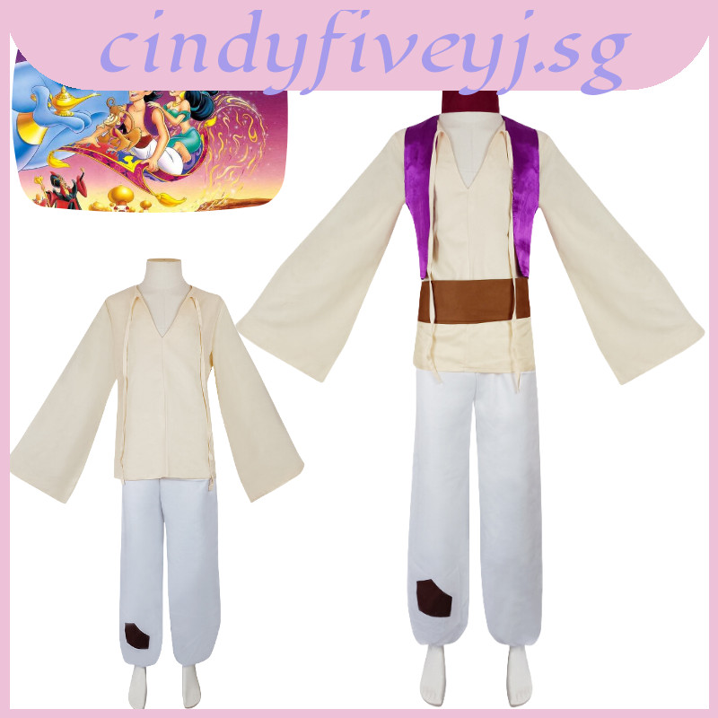 Arabian Purple Nights Aladdin Costume Thick Satin Sizes Multiple Unisex ...