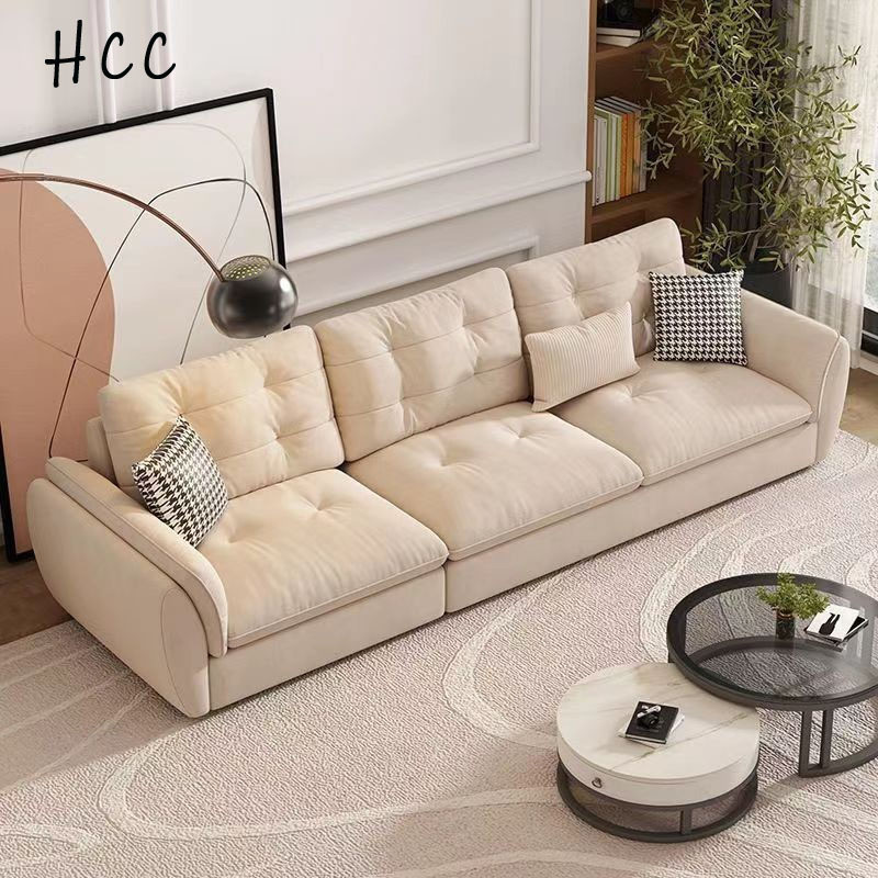 Sofa Technology Fabric Living Room Light Luxury Cream Style Straight ...