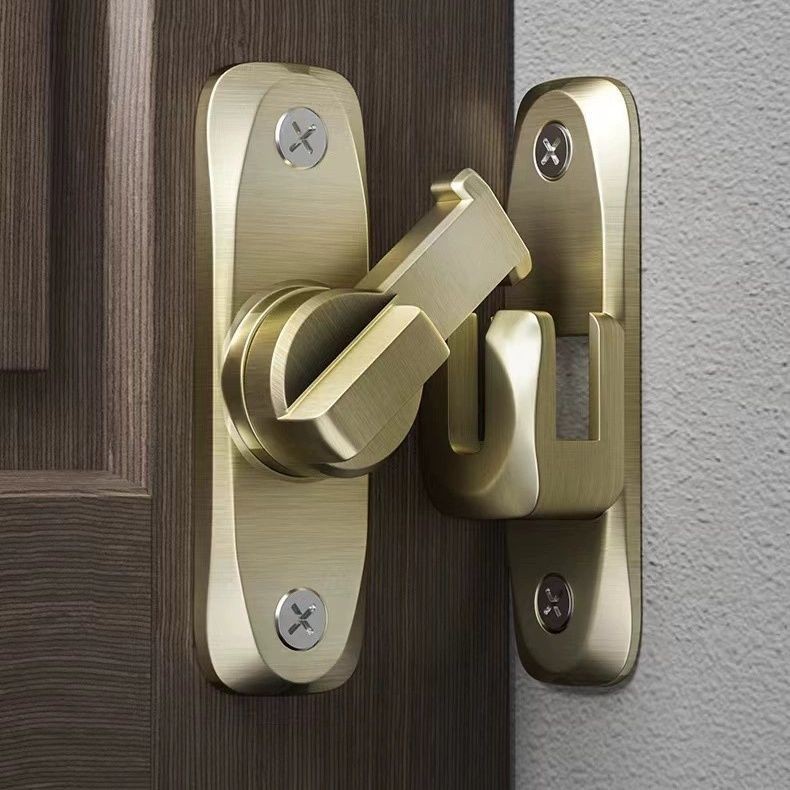 Bathroom bedroom door fastener 90 degree simple sliding door lock ...