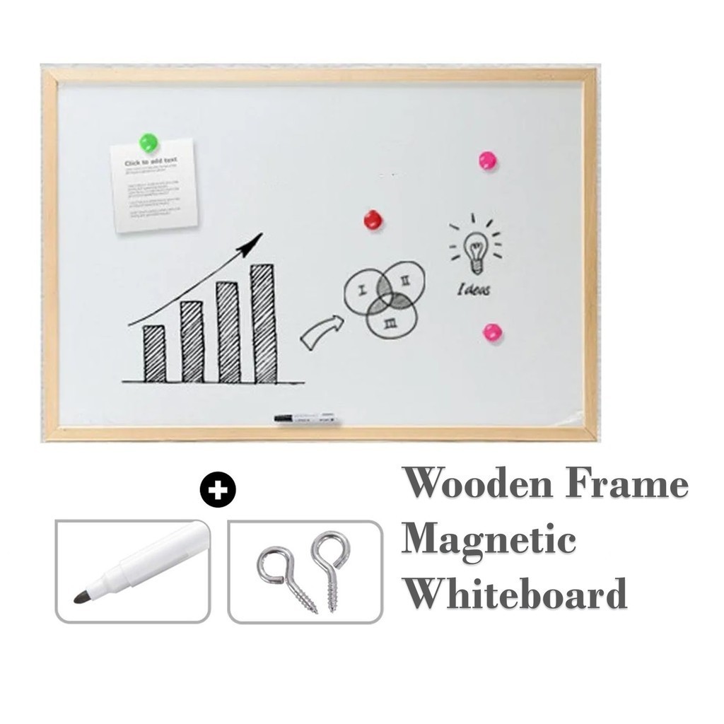 Wooden Frame Whiteboard Magnetic Whiteboard School Office Writing Board ...