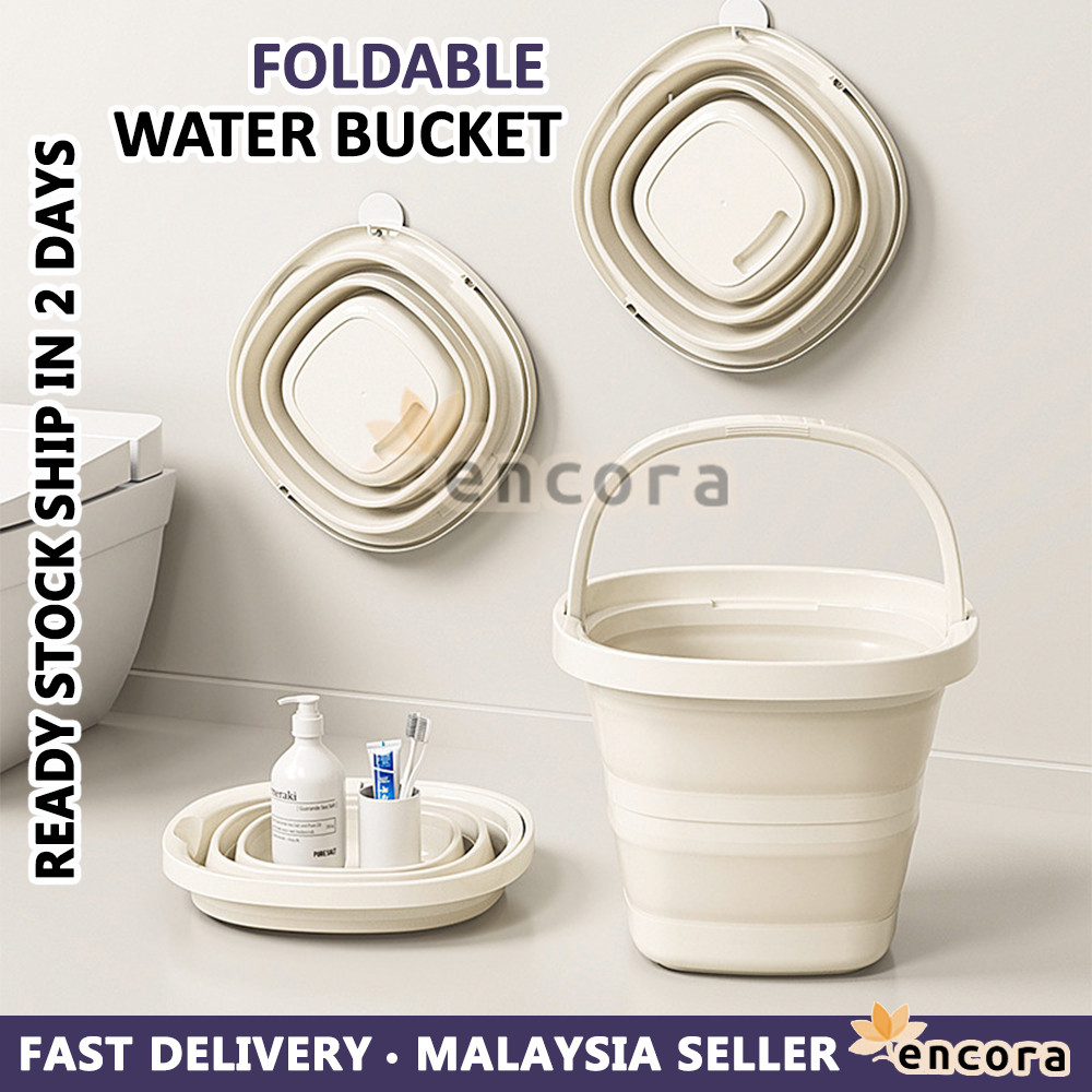 [5L/10L] Encora Collapsible Square Bucket Baldi Lipat Portable Water ...