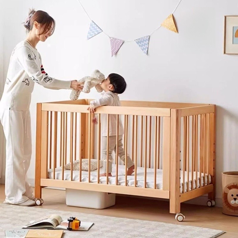 Baby Cot Solid Wood Baby Crib Convertible Baby Cot Dropside Mechanism ...