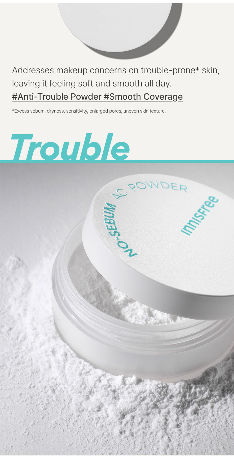 INNISFREE No Sebum AC Powder 5g - Makeup Setting, Oil Control, Loose ...