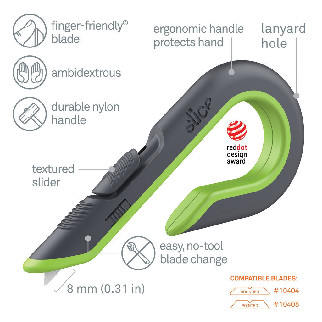 Slice 10400/10503 Box Cutter, Finger-Friendly Ceramic Safety Cutter ...