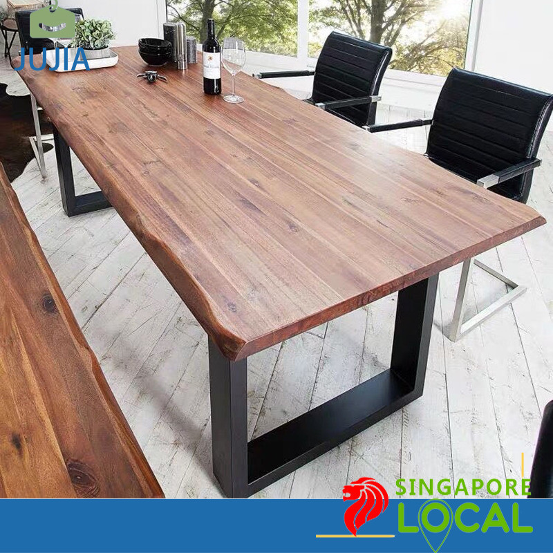 JUJIA Desk Solid Wood Loft Conference Negotiation Table and Chair ...