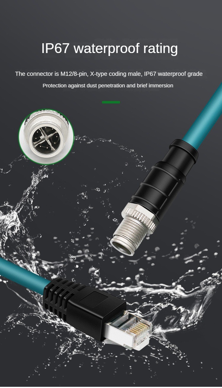 M12 to RJ45 Industrial Ethernet Cable 8-Pin ccb-84901-2001 X Type ...