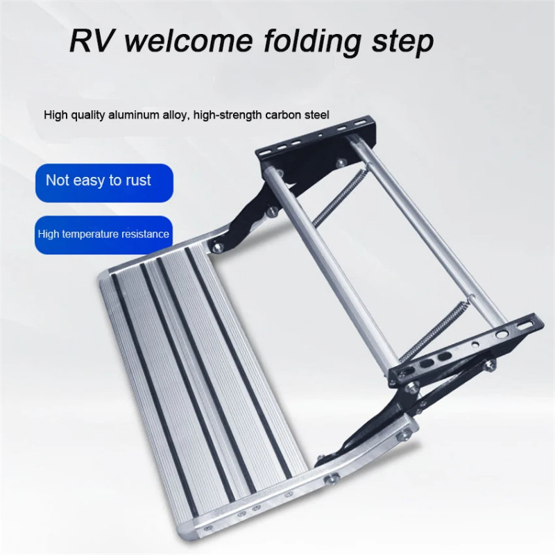 RV Welcome Pedal Aluminum Alloy Manual Pull Out Drop Down Folding Step ...