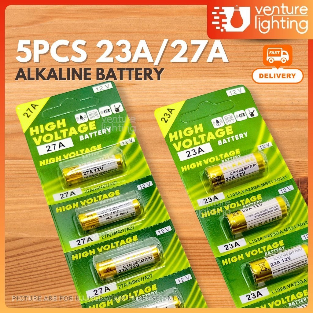 [5PCS] 23A / 27A ALKALINE BATTERY Batteri Remote Control Bell Kereta ...