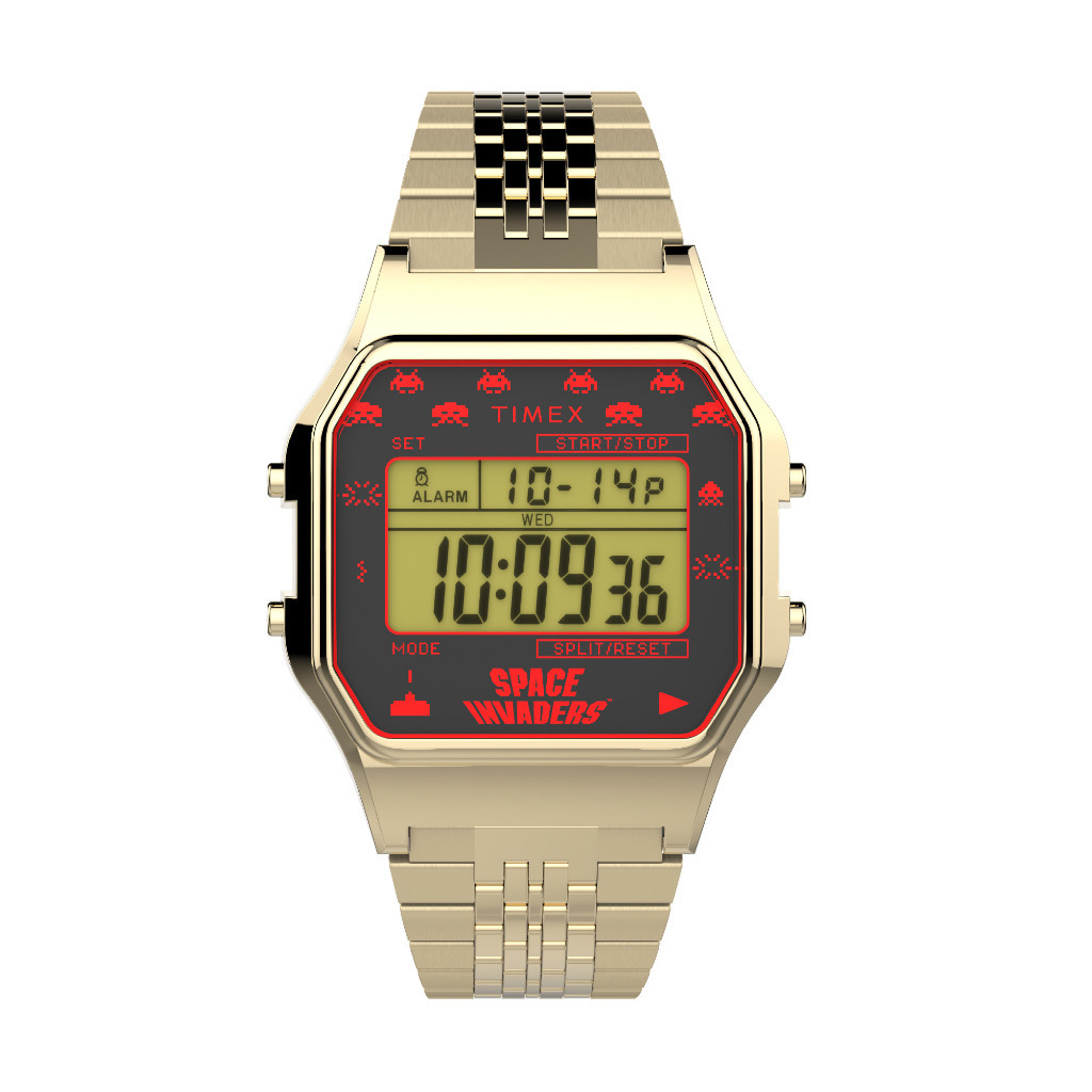 Timex T80 x SPACE INVADERS 34mm Stainless Steel Bracelet Watch ...