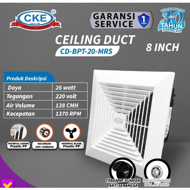 in stock 8 Inch Ceiling Exhaust Fan Dak Fan CD-BPT-20-MRS Ceiling Duct Home Office | Shopee ...