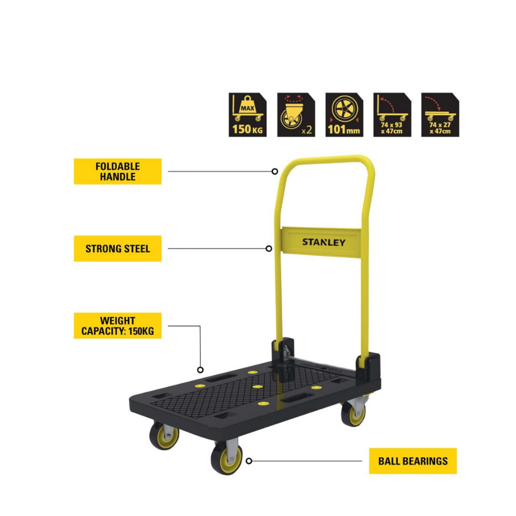 Stanley Trolley Foldable Platform Truck 150Kg | Shopee Singapore
