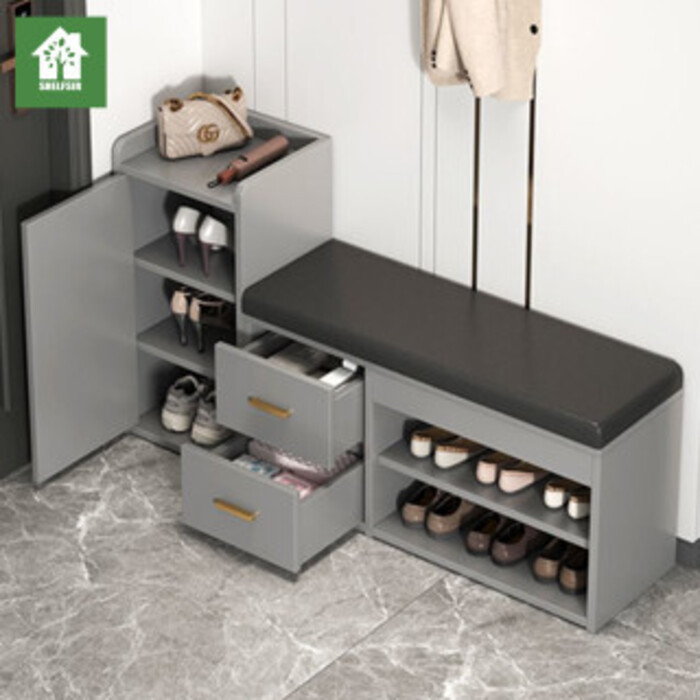 Shoe Changing Stool Shoe Cabinet Shoe Rack Bench With Seat Wood Shoe ...