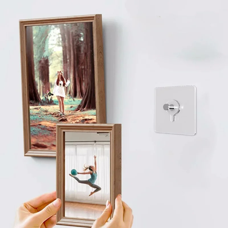 Strong Adhesive Hooks Picture Frame Holder Poster Photo Clock No ...