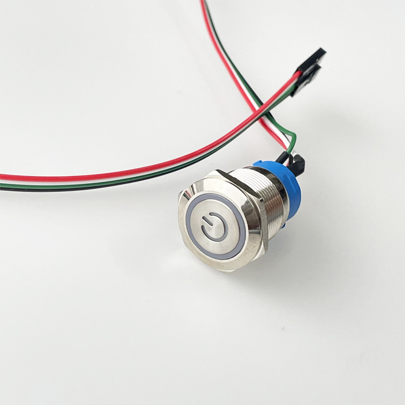 Computer Host Switch Cable PC Case LED Power Metal Button Waterproof ...