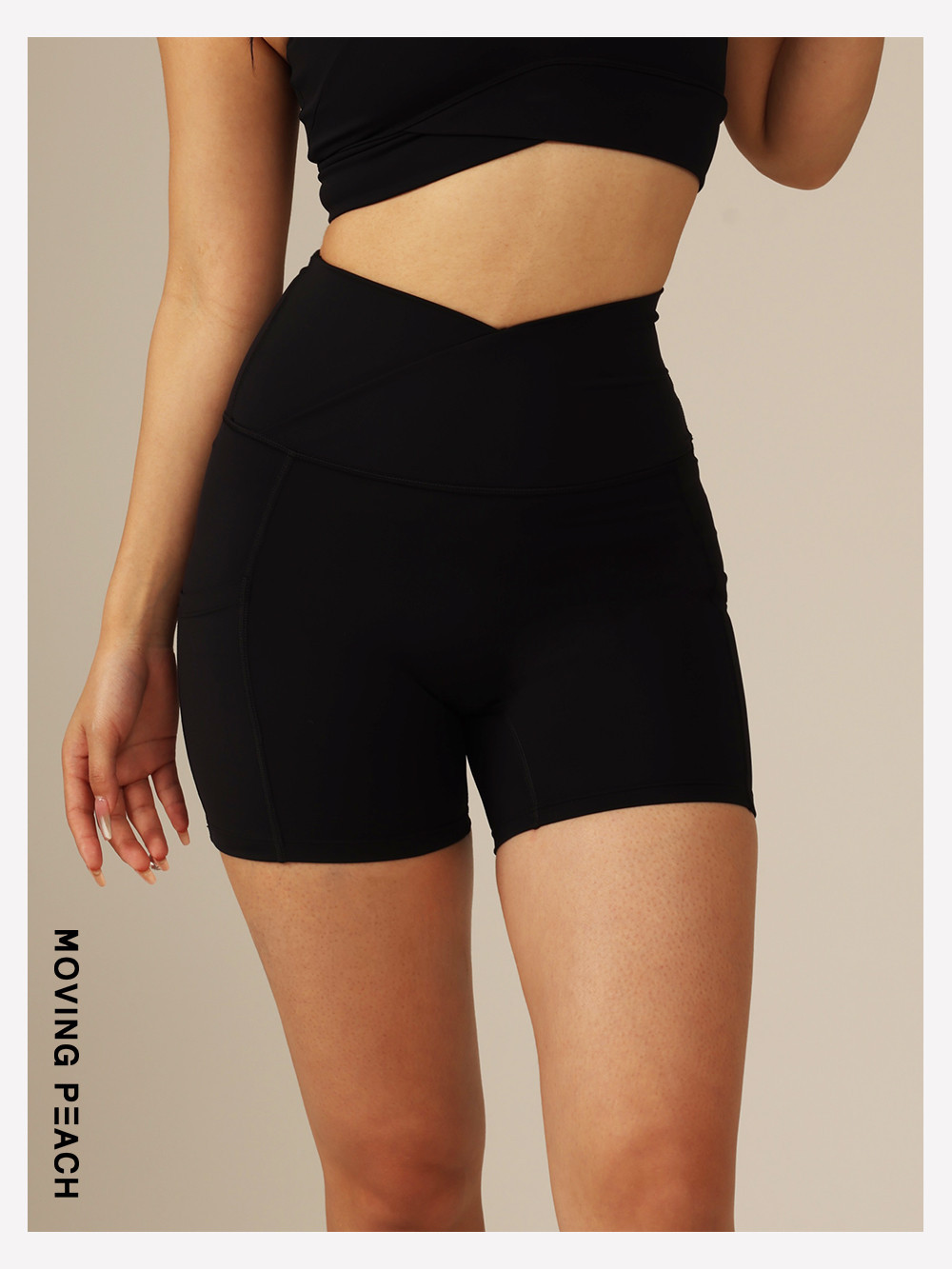 MOVING PEACH Women Cycling Shorts Breathable Quick Dry V-shaped ...