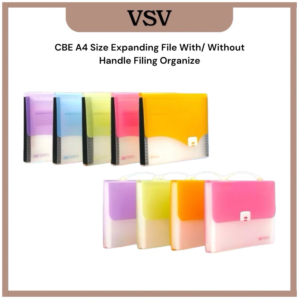 CBE A4 Size Expanding File With/ Without Handle Filing Organize ...