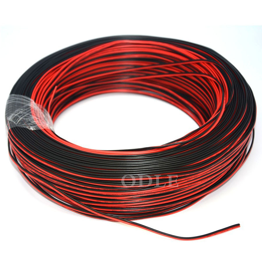 20 meters 22AWG LED Strip Cable Red Black Wire Electric Extend Cord ...