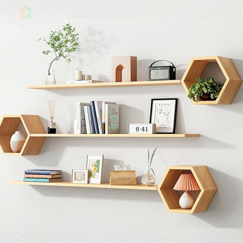 Storage Shelf Rack Hexagonal Storage Shelf Rack Wall Shelf Non ...