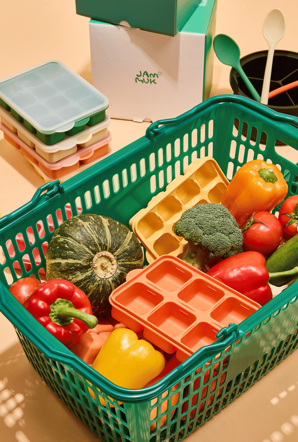 [JAMMUK] Korea Platinum Silicone Food Cube Tray | 60ml & 30ml Slot | 12 ...