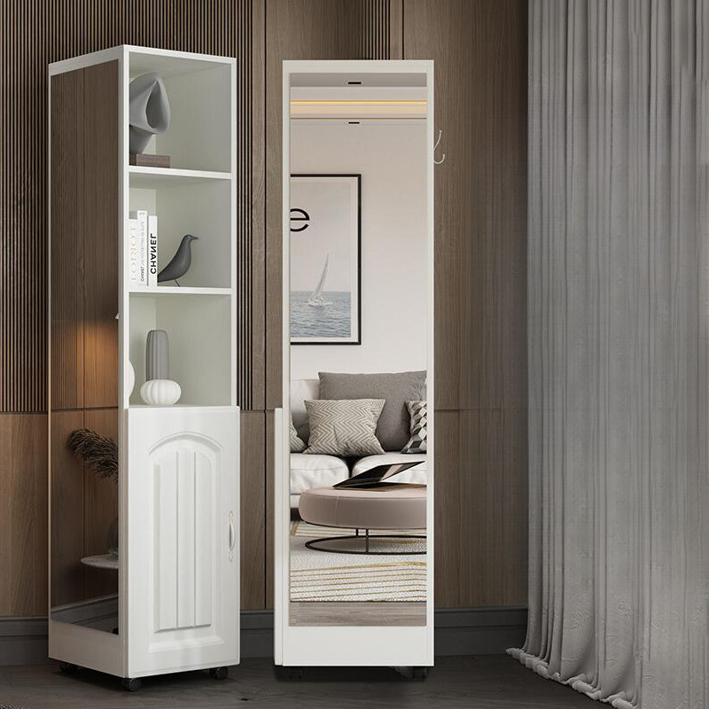 Dressing Mirror Fitting Mirror Household Mobile Storage Cabinet Living ...