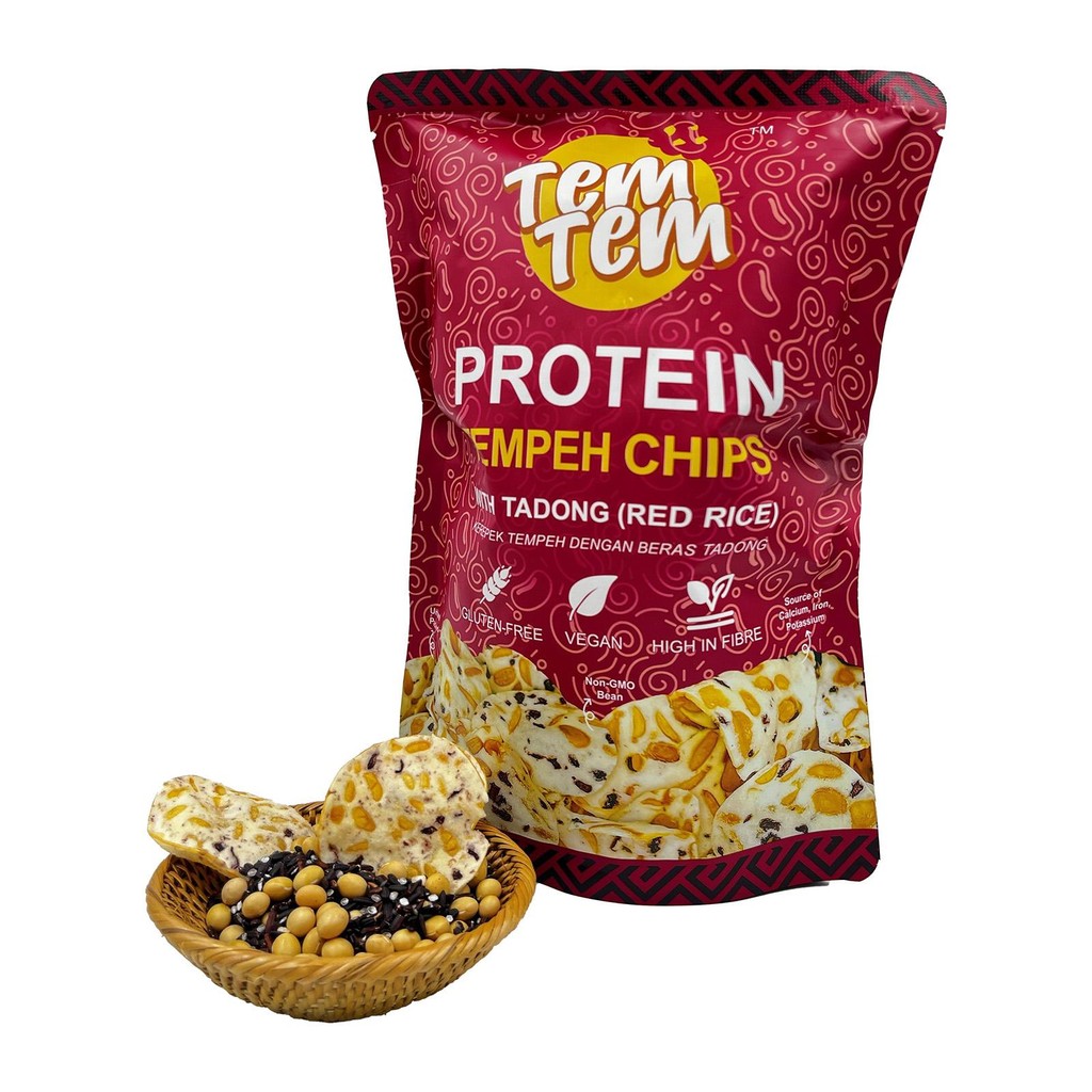 (Expiry 21 June 2025) TEM TEM Protein Tempeh Chips (With Red Rice) 100g ...