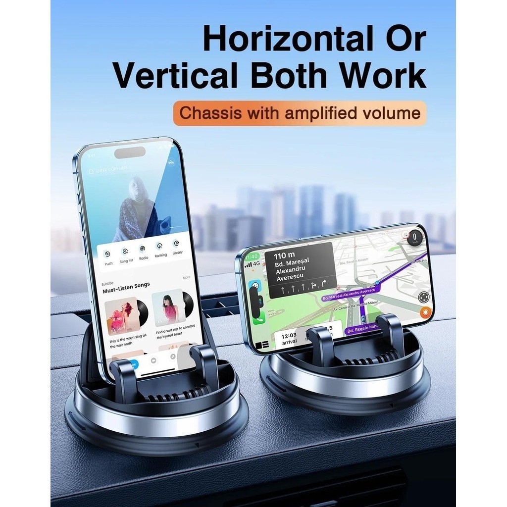 Oatsbasf Auto-Clanp Phone Support Holder Car Phone Holder 360° Rotation ...