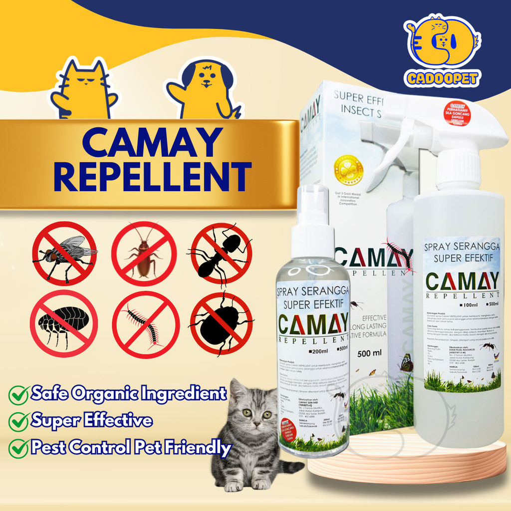CAMAY SPRAY Cat Flea and Tick Repellent | Natural Insect Spray for Ants ...