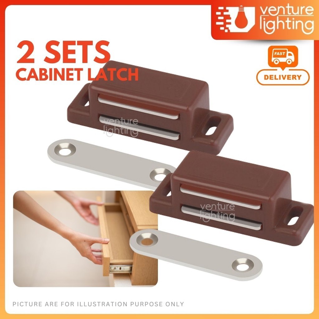 2 SETS Cabinet Latch Magnetic Door Magnetic Stopper Holder Cabinet ...