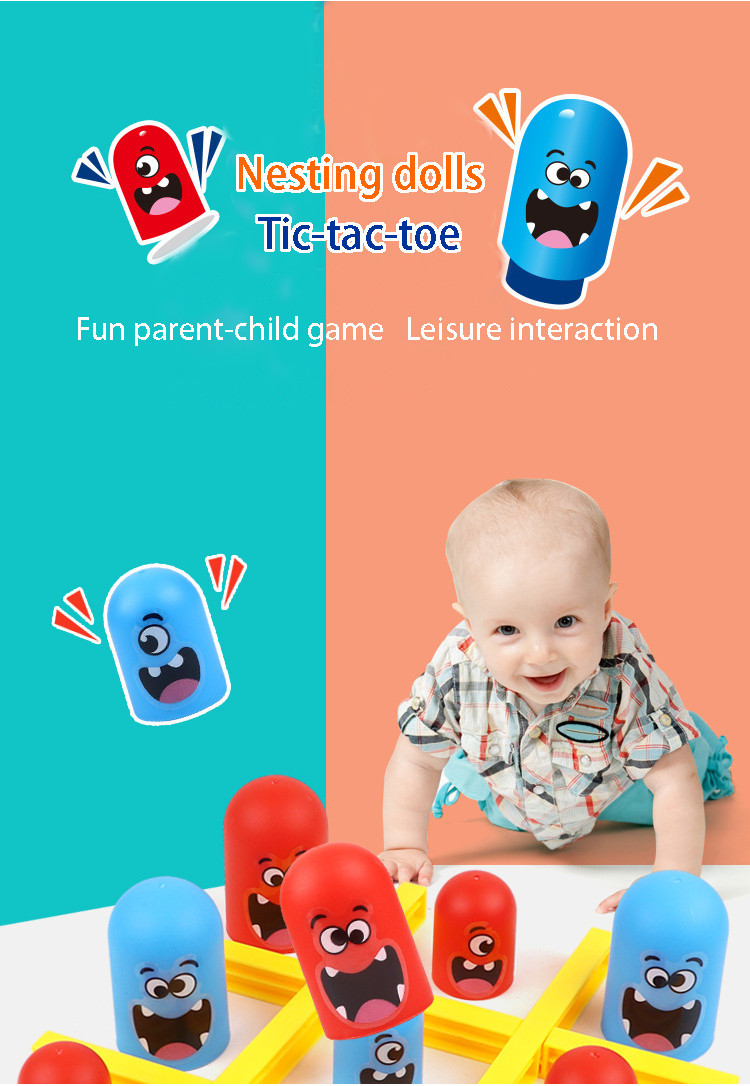 Kids Tic Tac Toe Game Doll Puzzle Game Eating Educational Toys | Shopee ...