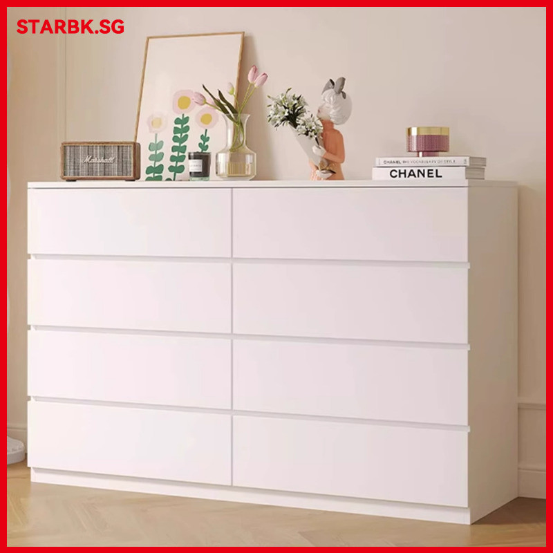 Drawer Cabinet Household Solid Wood Log Color Six Drawer Storage ...