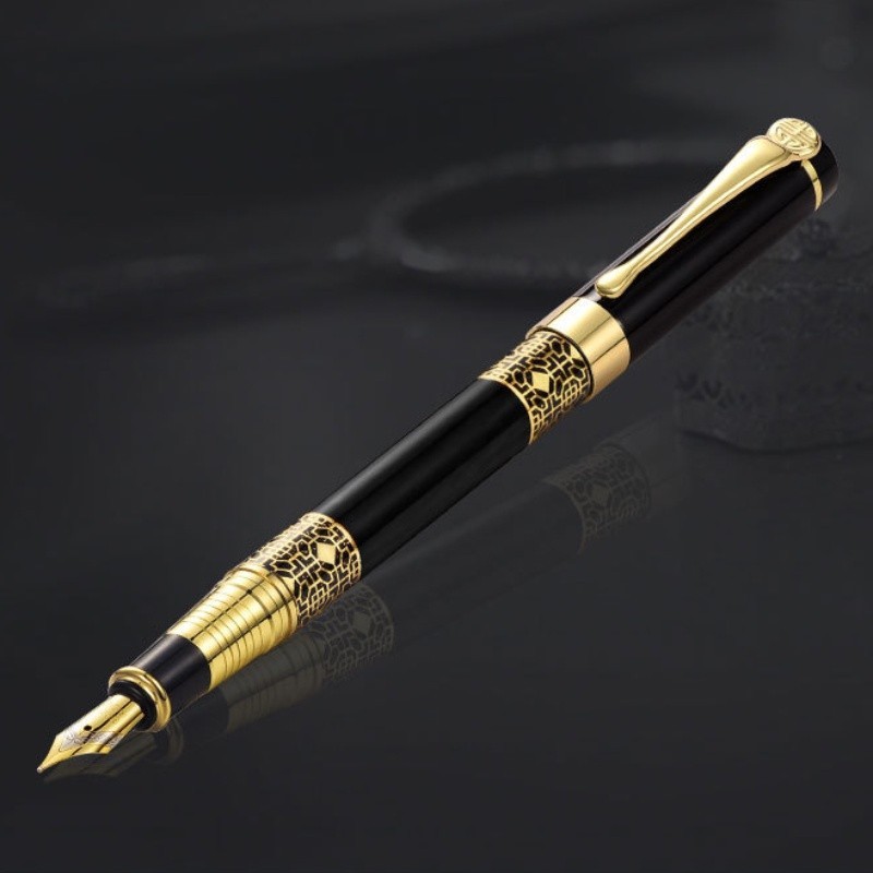 Luxurious Fountain Pen F Nib Retro Calligraphy Pen 0.5mm Wood-grain ...
